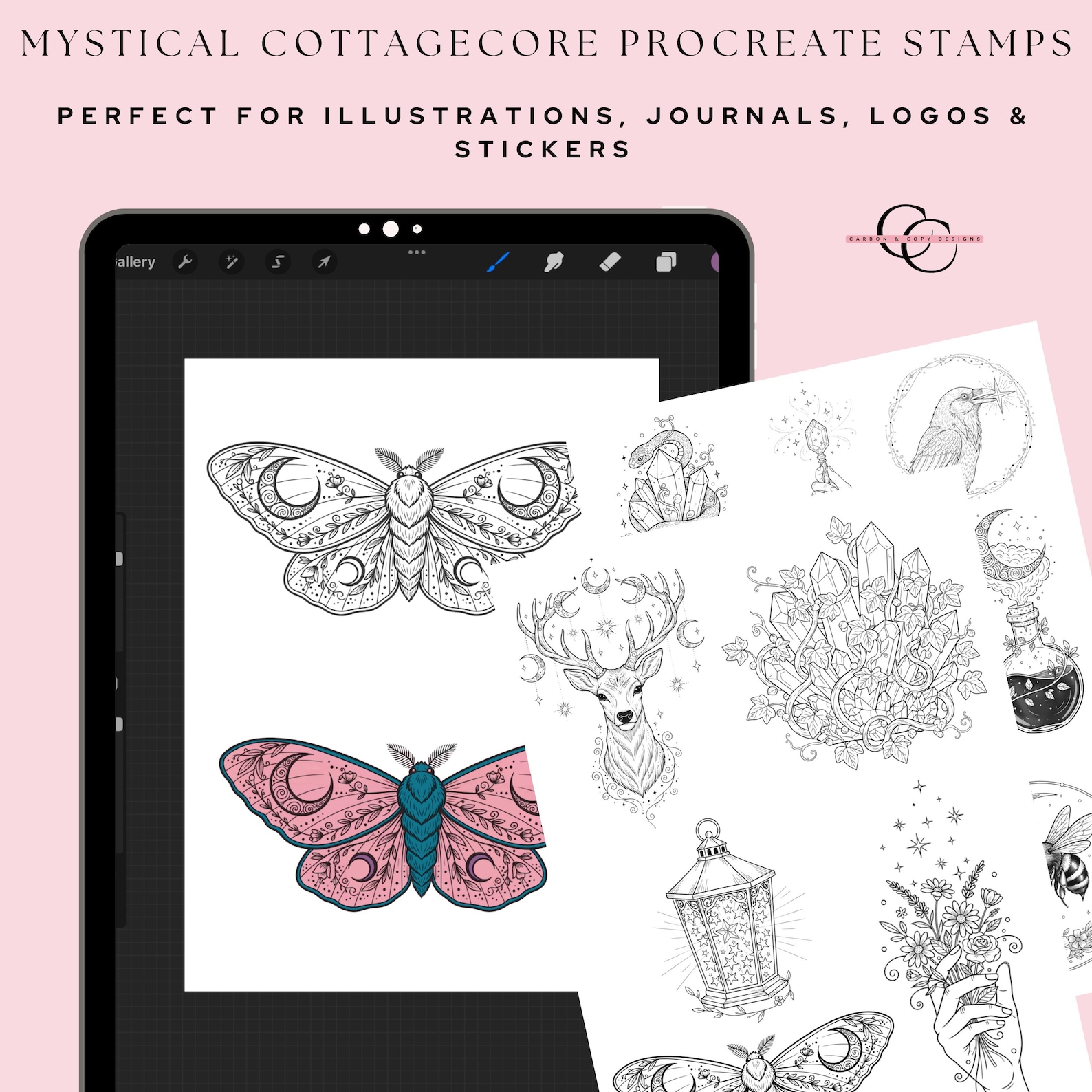 Mystical Cottagecore Procreate Stamp Set – 50 Nature-inspired Brushes ...