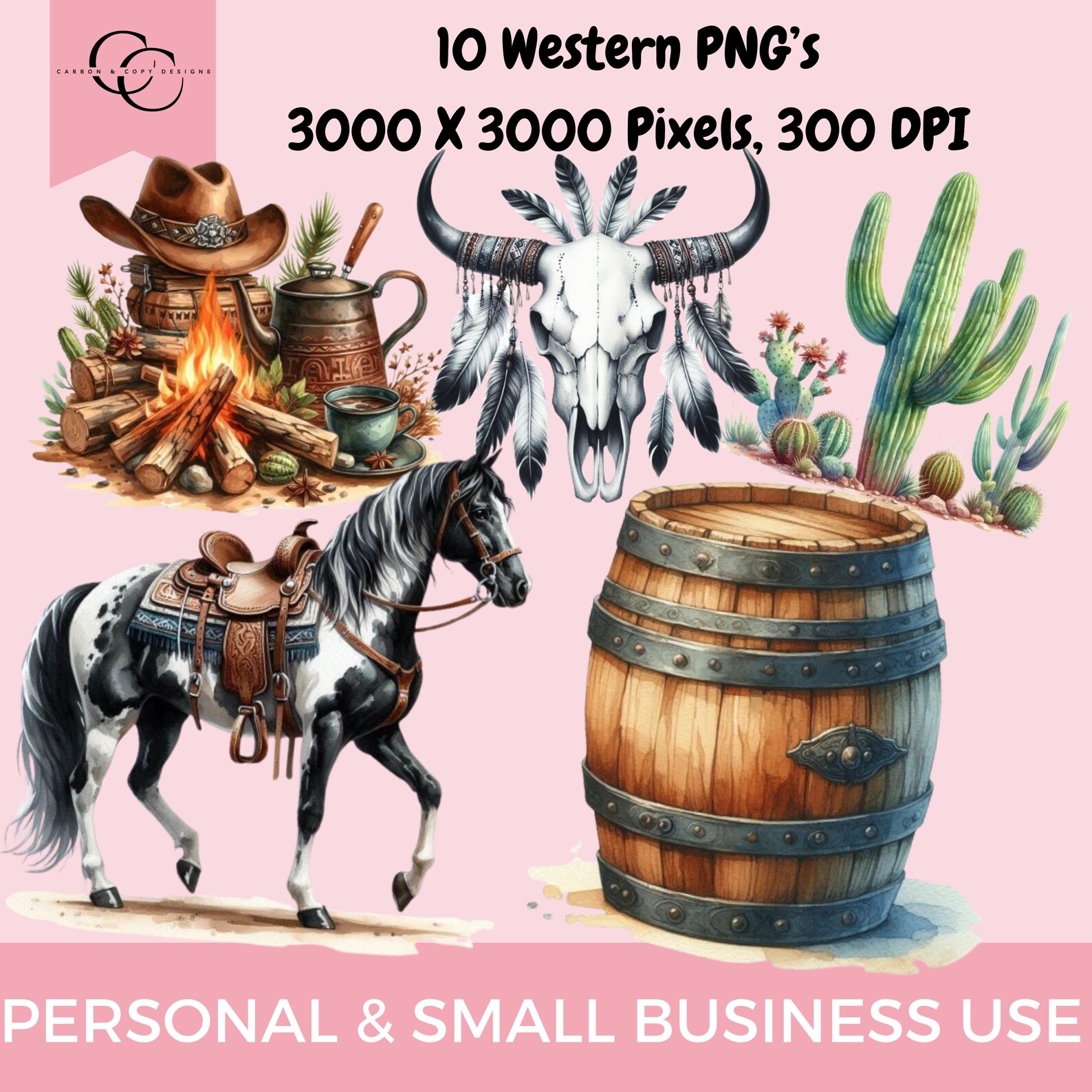 10 Western PNG Clipart | Old West Stickers for Journals, Scrapbooks ...