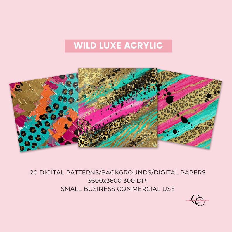 20 Wild Animal Print Backgrounds | Safari Digital Paper | Luxe Acrylic ...