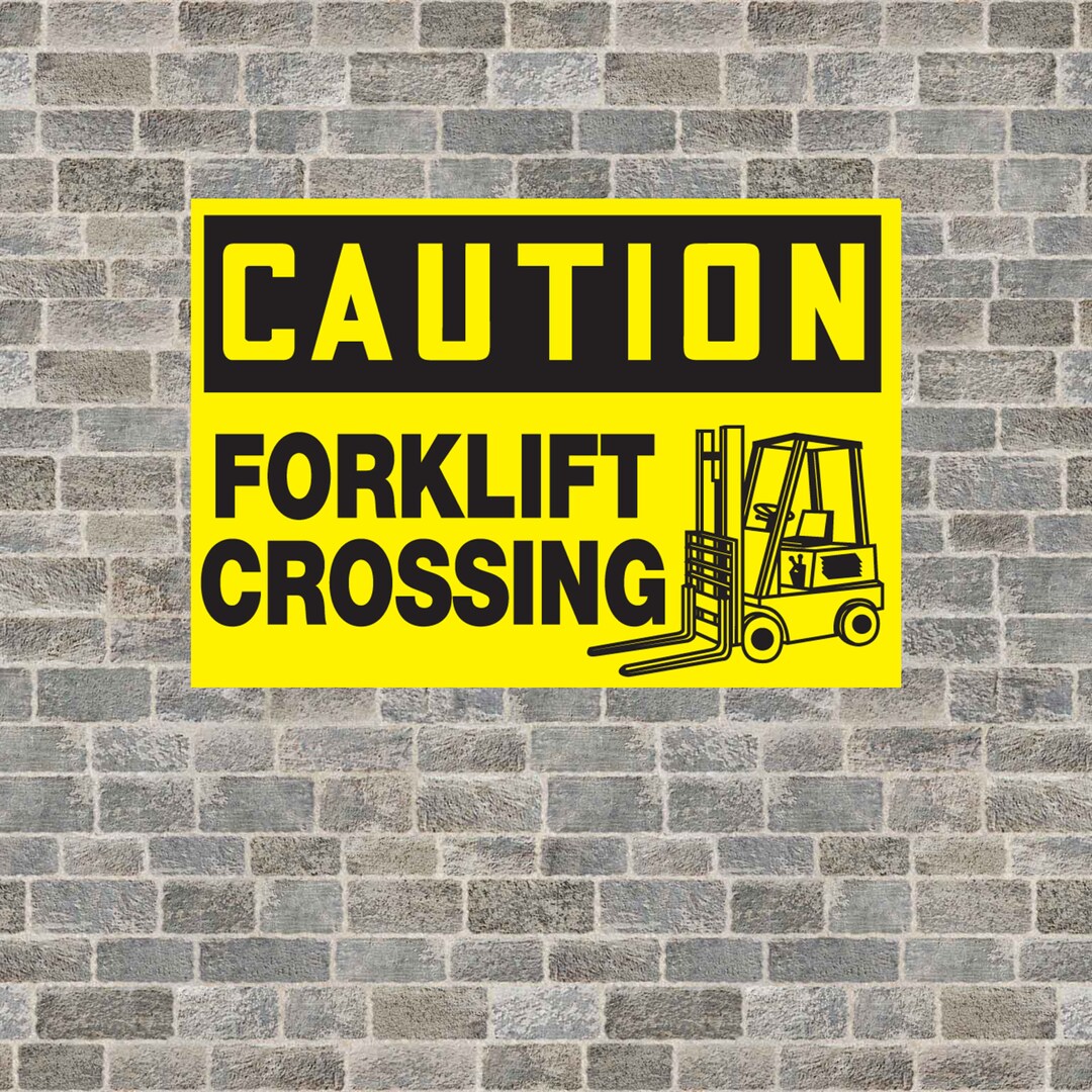 Safety Forklift Crossing Wall Decals Mo Drills or Screws Needed 2 Sizes ...