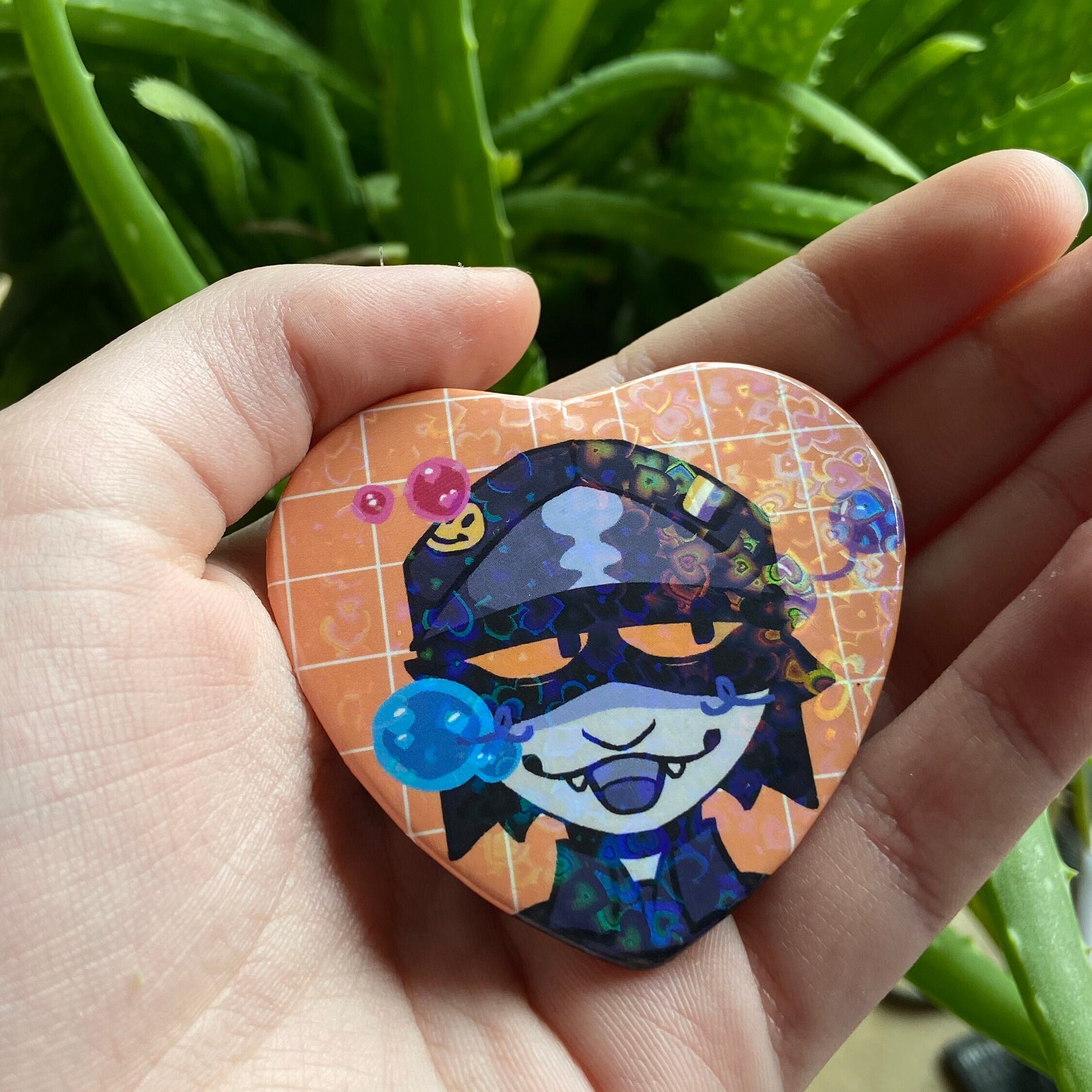 HLVRAI Frenrey Holographic Heart Button Pins - Etsy