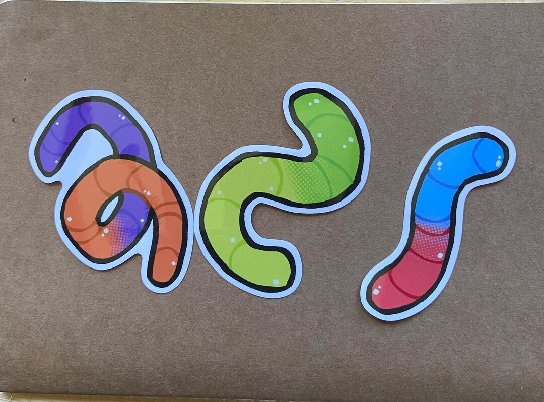 Gummy Worm Stickers - Etsy