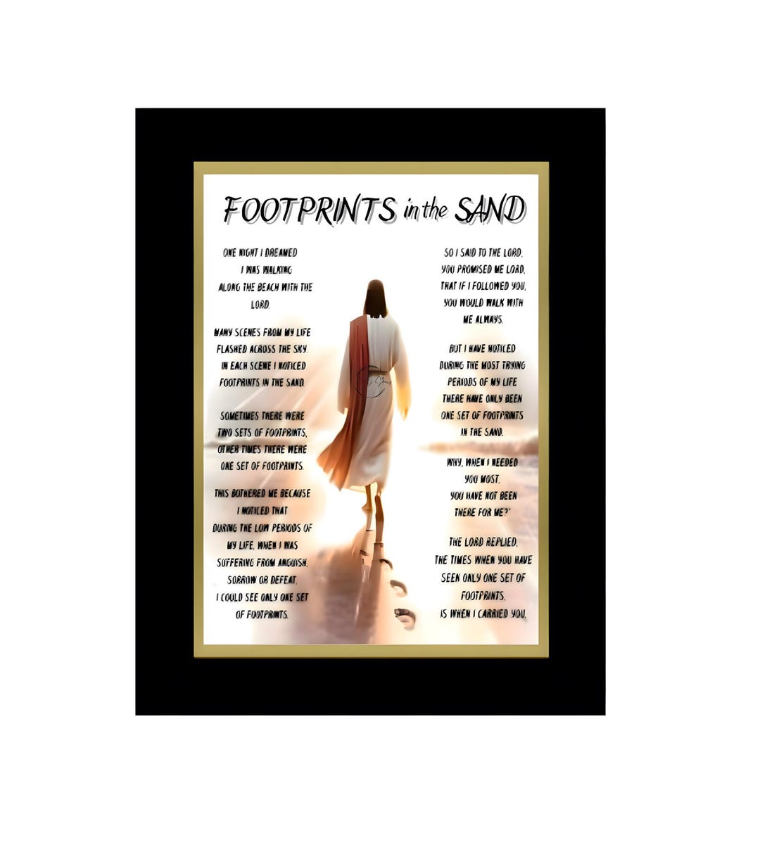 Jesus Footprints in Sand Art – Digital Download, Christian Beach Scene ...