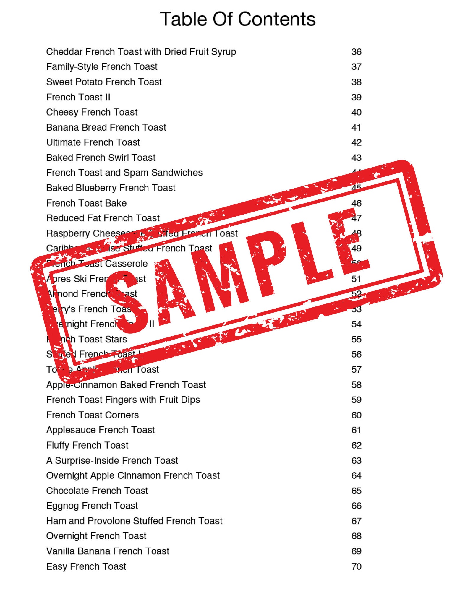 French Toast Cookbook 107 Recipes Recipe Ebook PDF Digital Download ...