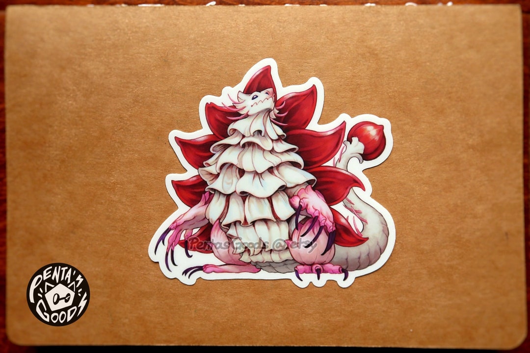 Fluffy Fuchsia Dragon Sticker // [PLNT.D23] - Etsy