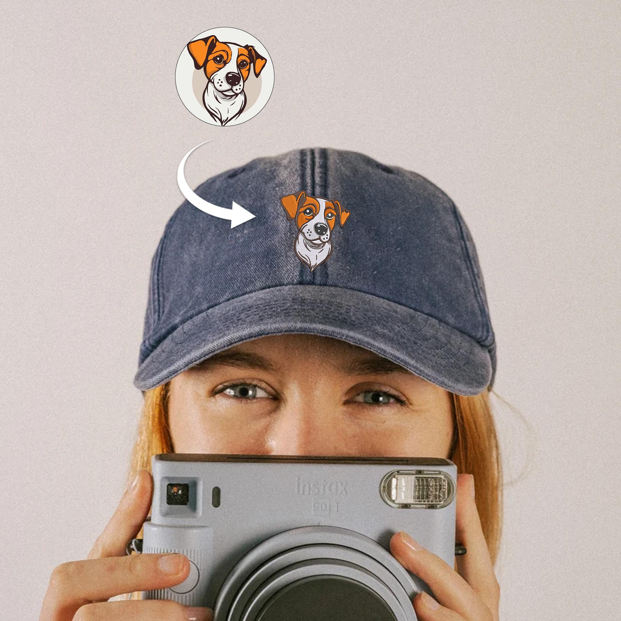 Custom Embroidered Dog Face Hat, Vintage Baseball Snapback Dad Hat ...