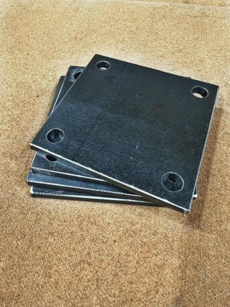 4x4 Base Plate 3/8" Holes A36 Carbon Steel Straight Edge 1/4" Thick - Etsy