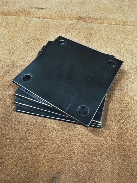 5x5 Base Plate 1/2" Holes A36 Carbon Steel Straight Edge 1/4" Thick - Etsy