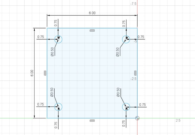 8x8 Base Plate 3/4 Holes A36 Carbon Steel Straight Edge 1/4 Thick - Etsy