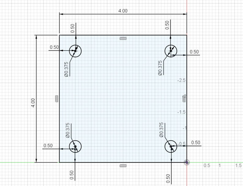 4x4 Base Plate 3/8" Holes A36 Carbon Steel Straight Edge 1/4" Thick - Etsy