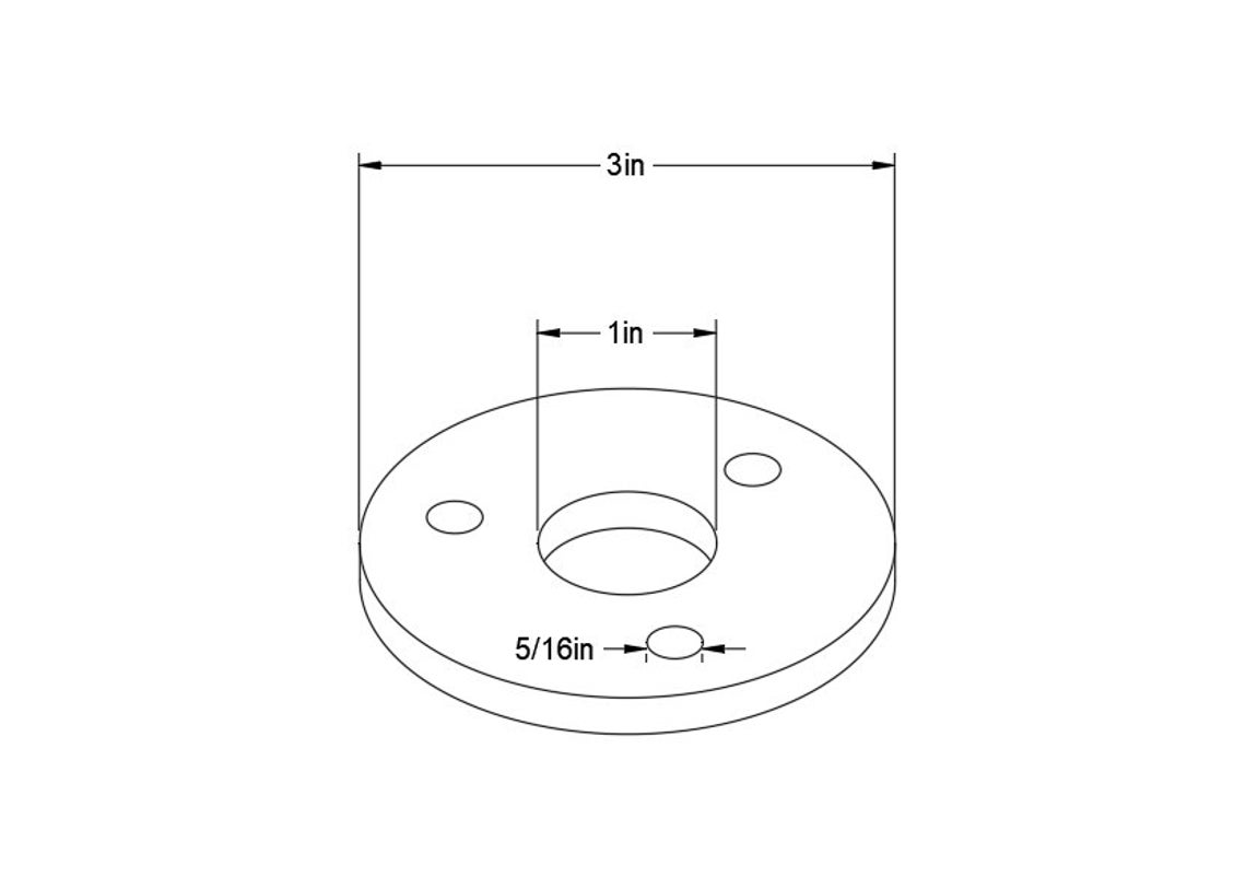 3"x1"x5/16" Round Tube Base Plate A36 Carbon Steel 1/4" Thick - Etsy