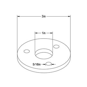 3"x1"x5/16" Round Tube Base Plate A36 Carbon Steel 1/4" Thick - Etsy