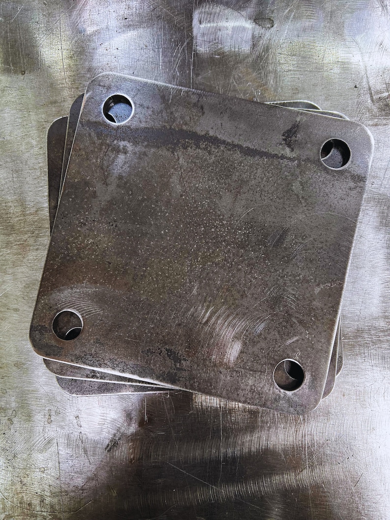 6x6 Base Plate 1/2" Holes A36 Carbon Steel Curved Edge 1/4" Thick - Etsy