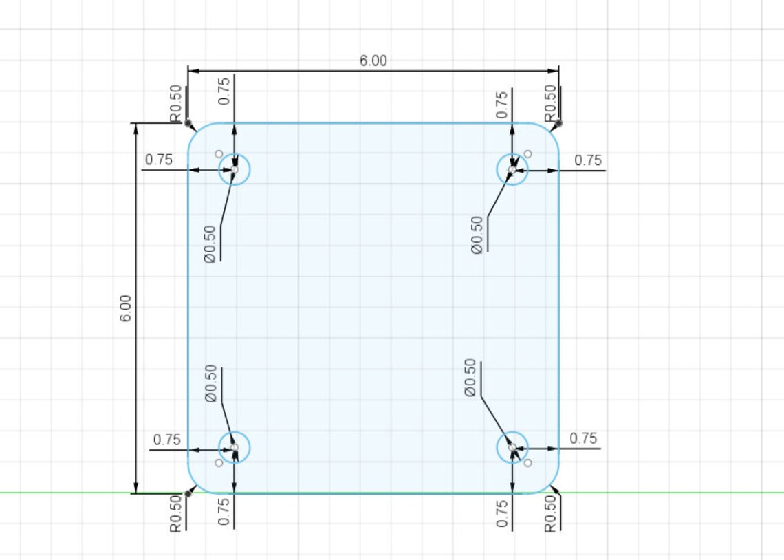6x6 Base Plate 1/2" Holes A36 Carbon Steel Curved Edge 1/4" Thick - Etsy