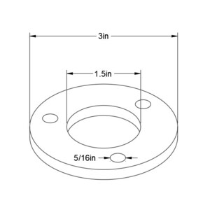 3"x1.5"x5/16" Round Tube Base Plate A36 Carbon Steel 1/4" Thick - Etsy