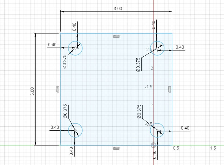 3x3 Base Plate 3/8" Holes A36 Carbon Steel Straight Edge 1/4" Thick - Etsy