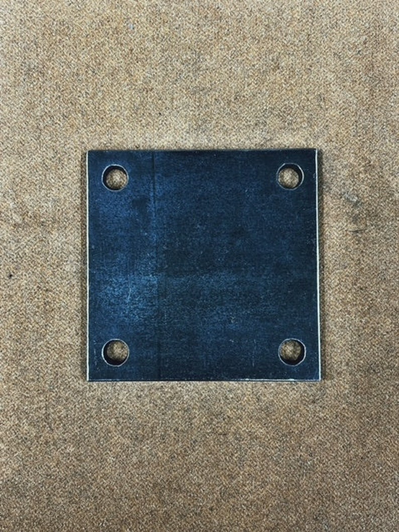 4x4 Base Plate 3/8" Holes A36 Carbon Steel Straight Edge 1/4" Thick - Etsy