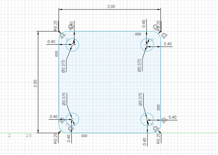 3x3 Base Plate 3/8" Holes A36 Carbon Steel Curved Edge 1/4" Thick - Etsy