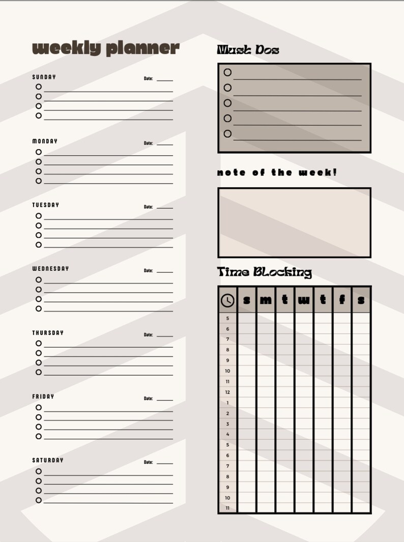 Digital Weekly Planner - Etsy