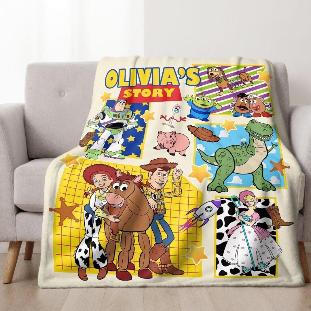Personalized Disney Pixar Toy Story Blanket, Custom Name Baby Girl Boy ...