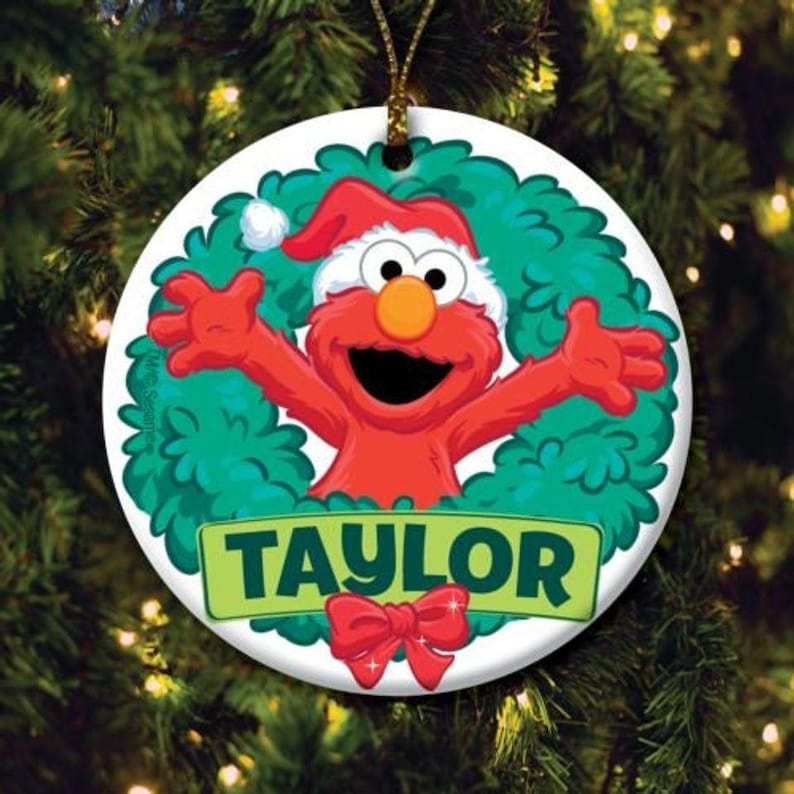 Personalized Sesame Street Elmo Hugs Christmas Ornament, Sesame ...