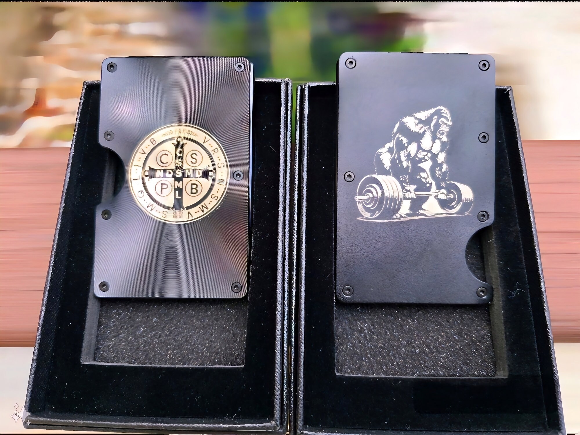 Custom Engraved Slim Wallet - RFID Blocking - Metal (gift Box Included ...