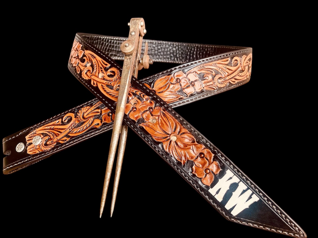 Hand Tooled Custom Floral Belt - Etsy