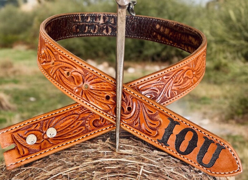 Hand Tooled Custom Floral Belt - Etsy