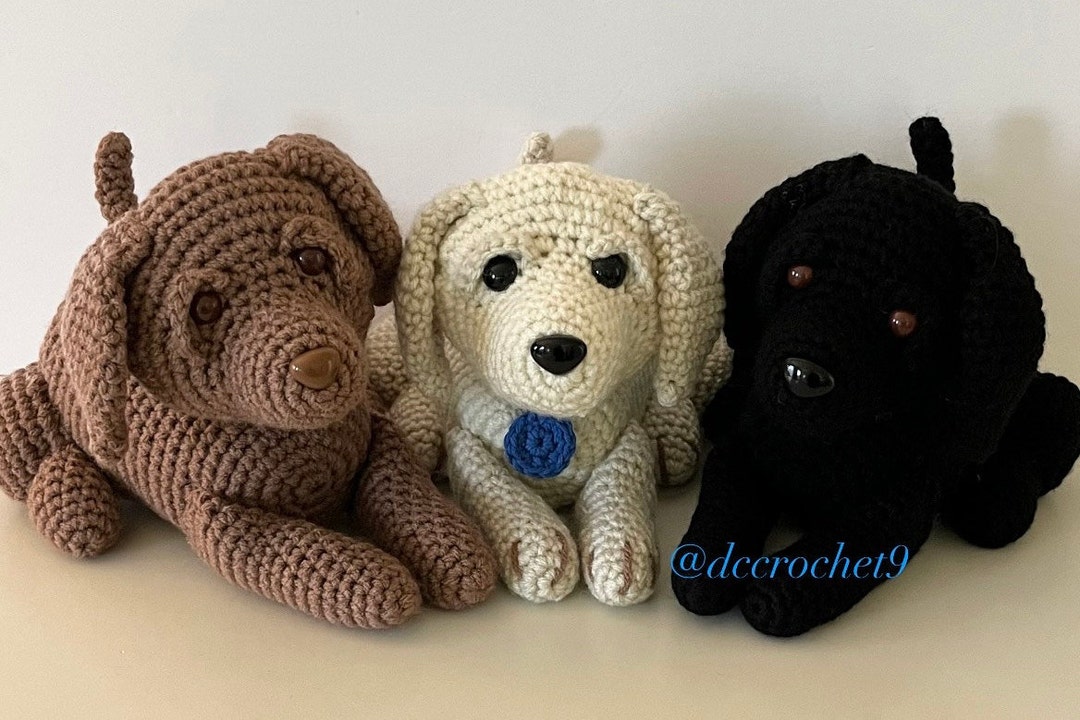 Labrador Retriever Dog Lying Down Crochet PATTERN - Instant Download - Amigurumi Tutorial in ...