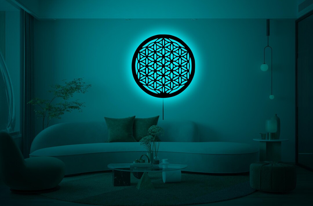 Flower of Life RGB Wall Light Sign, Meditation Decorations, Yoga Studio ...