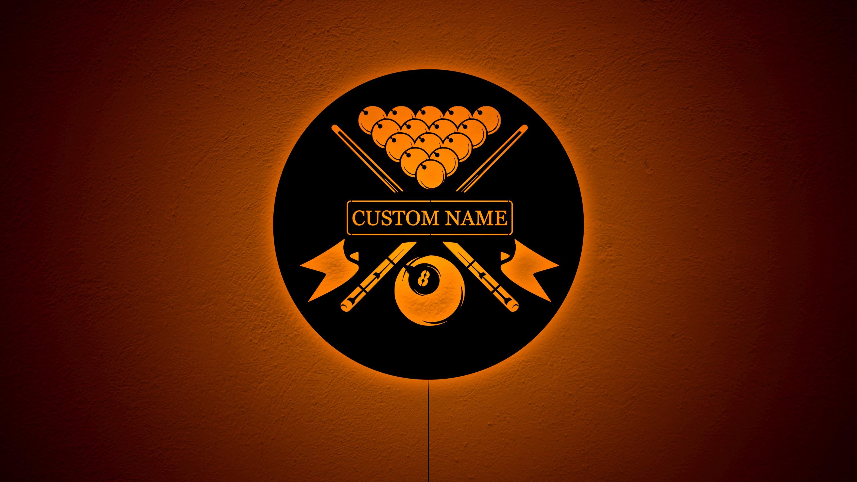 Custom Billiards Hall Wall Decor, Personalized Billiards Wall Gifts ...