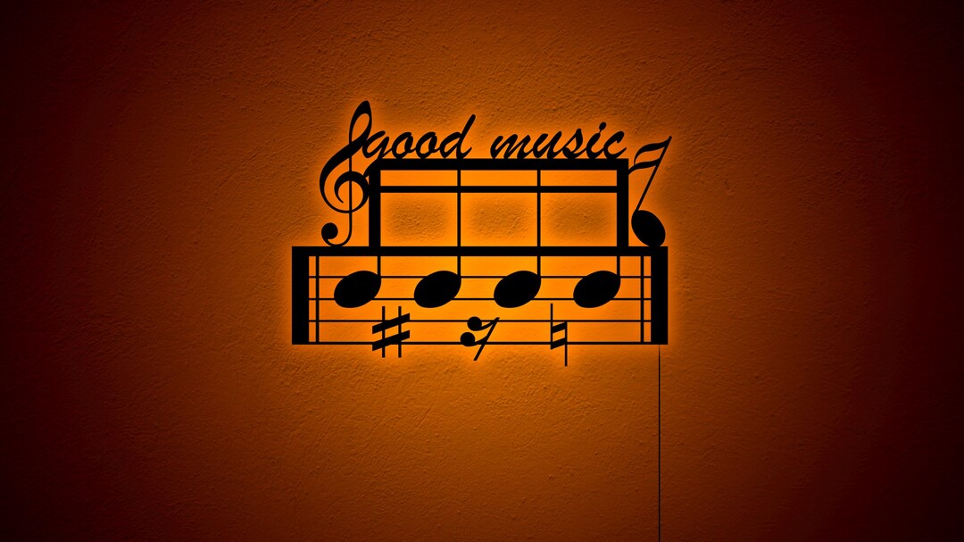 Good Music Notes Wall Art With LED Light, Music Notes RGB LED Light ...