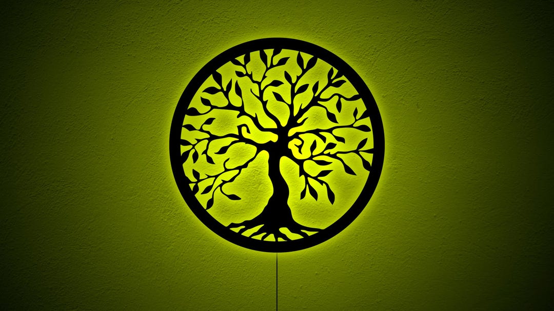Tree of Life Wall Sign, Tree of Life Sign, Tree of Life RGB LED Light ...