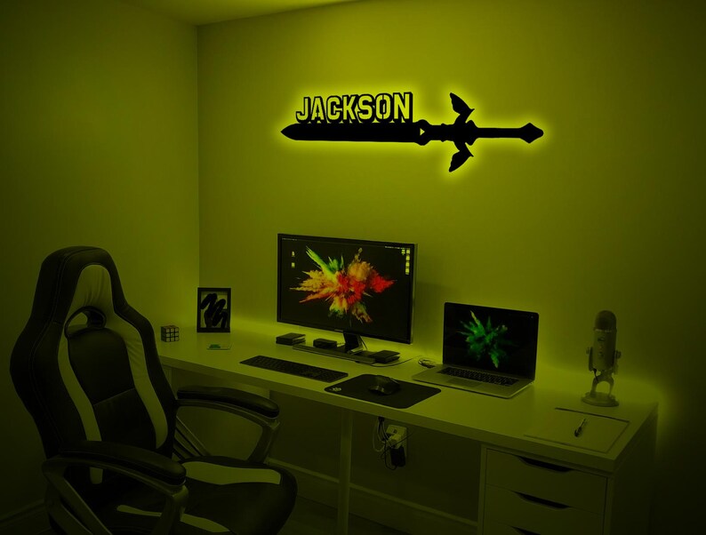 Custom Master Sword RGB Led Neon Sign-personalized Name Legend Four ...