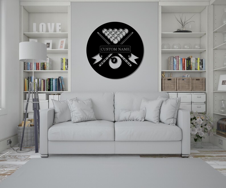 Custom Billiards Hall Wall Decor, Personalized Billiards Wall Gifts ...