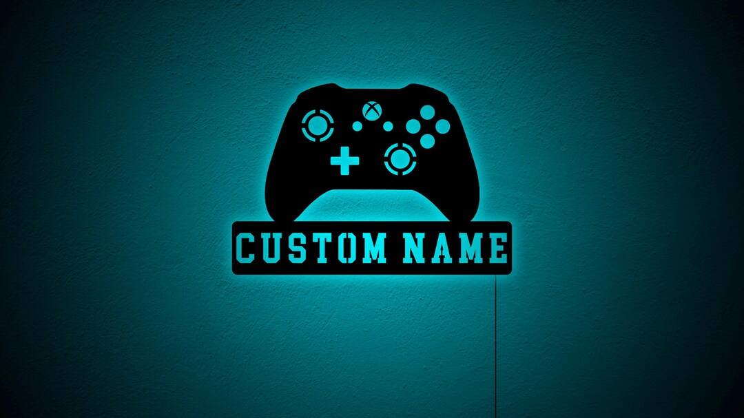 Custom Game Controller Wall Art With LED Light, Custom Controller Named ...