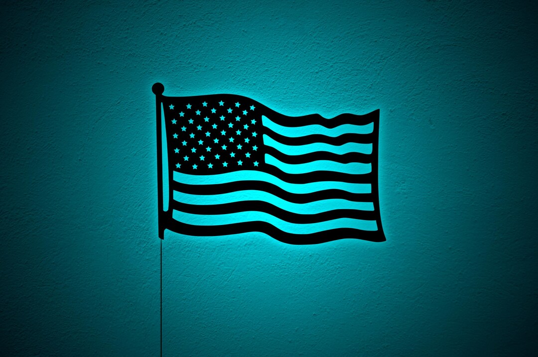 American Flag Wall Lights, American Flag Wall Led Sign, American Flag ...