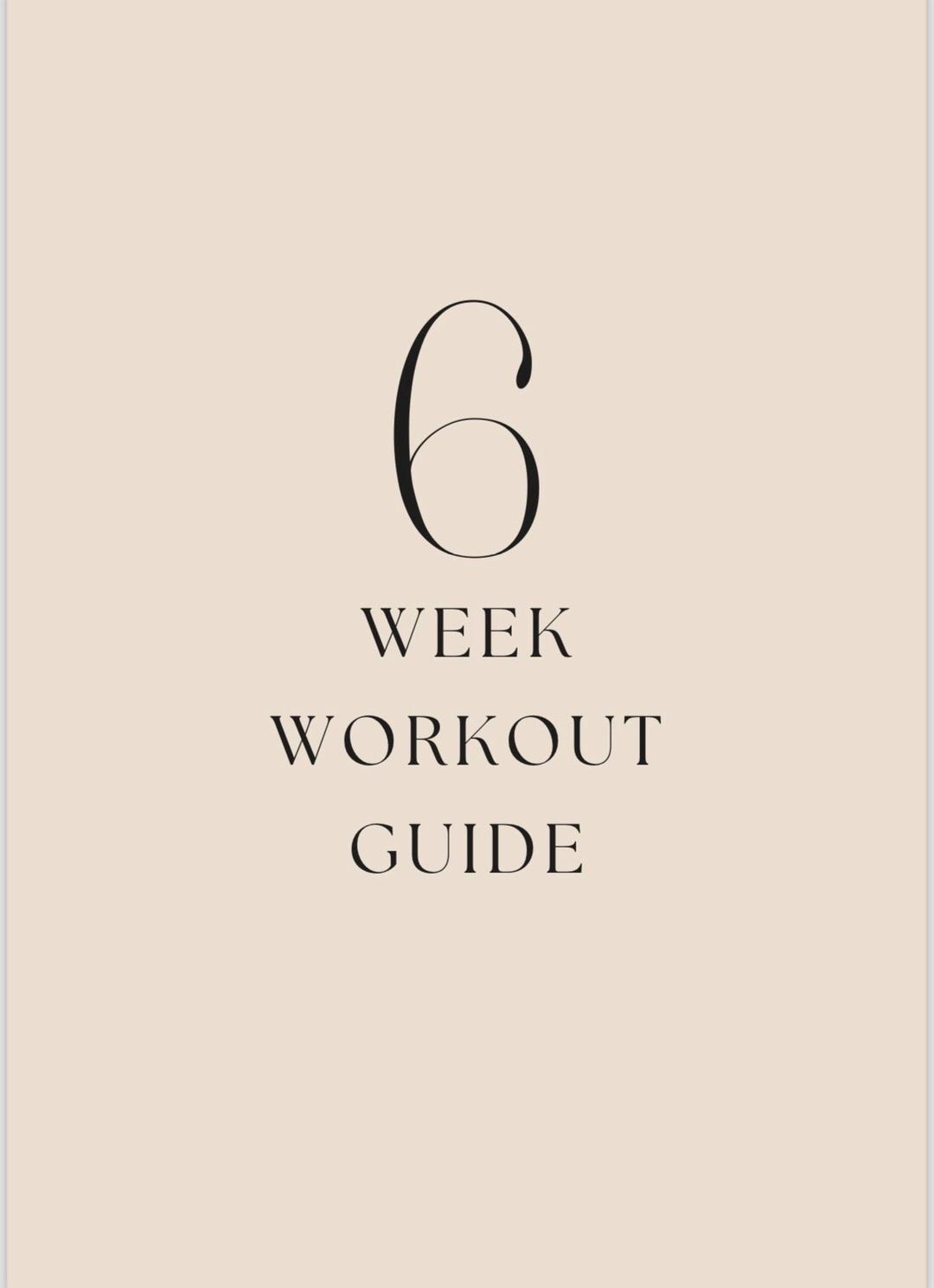 6 Week Workout Guide - Etsy
