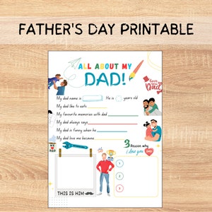 Happy Father's Day | Father's Day Printable | All About My Dad ...
