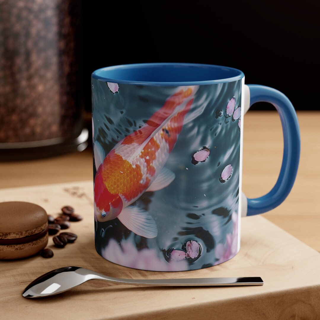 Zen-inspired Koi Fish Coffee Mug, Koi Fish Mug, Koi Coffee Mug, Koi Mug ...