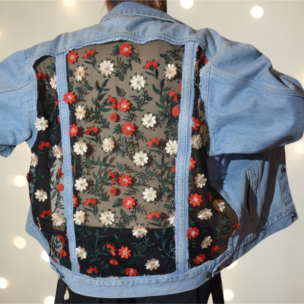 Denim Lace Jacket - Etsy