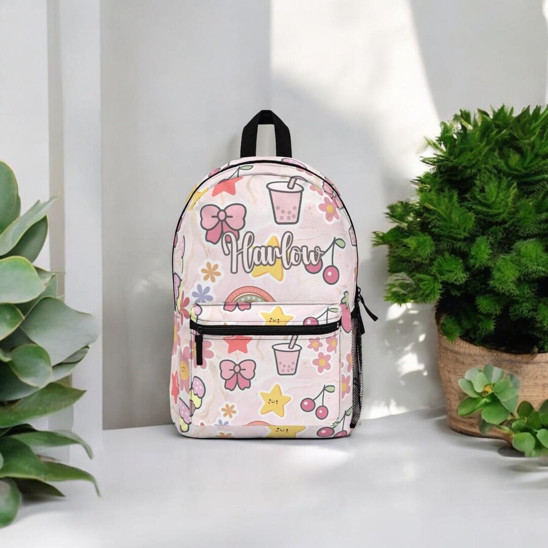 Personalized Backpack Boba Cherries Star Back to School Girls Kids ...