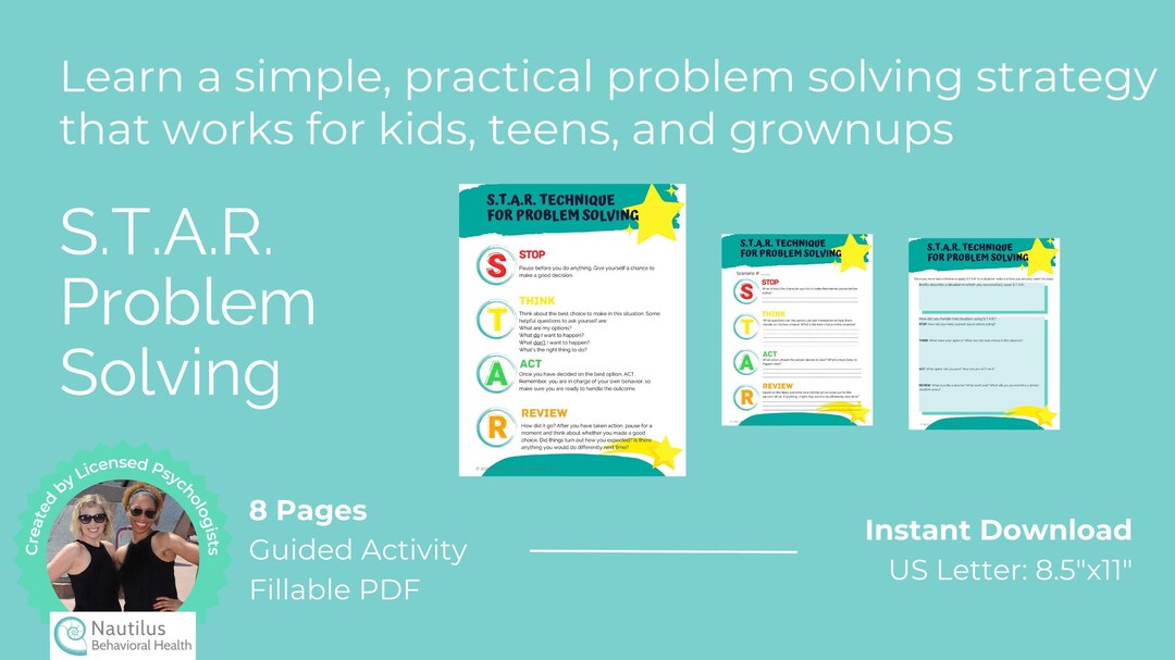 Stop, Think, Act, Review Technique for Problem Solving - Etsy