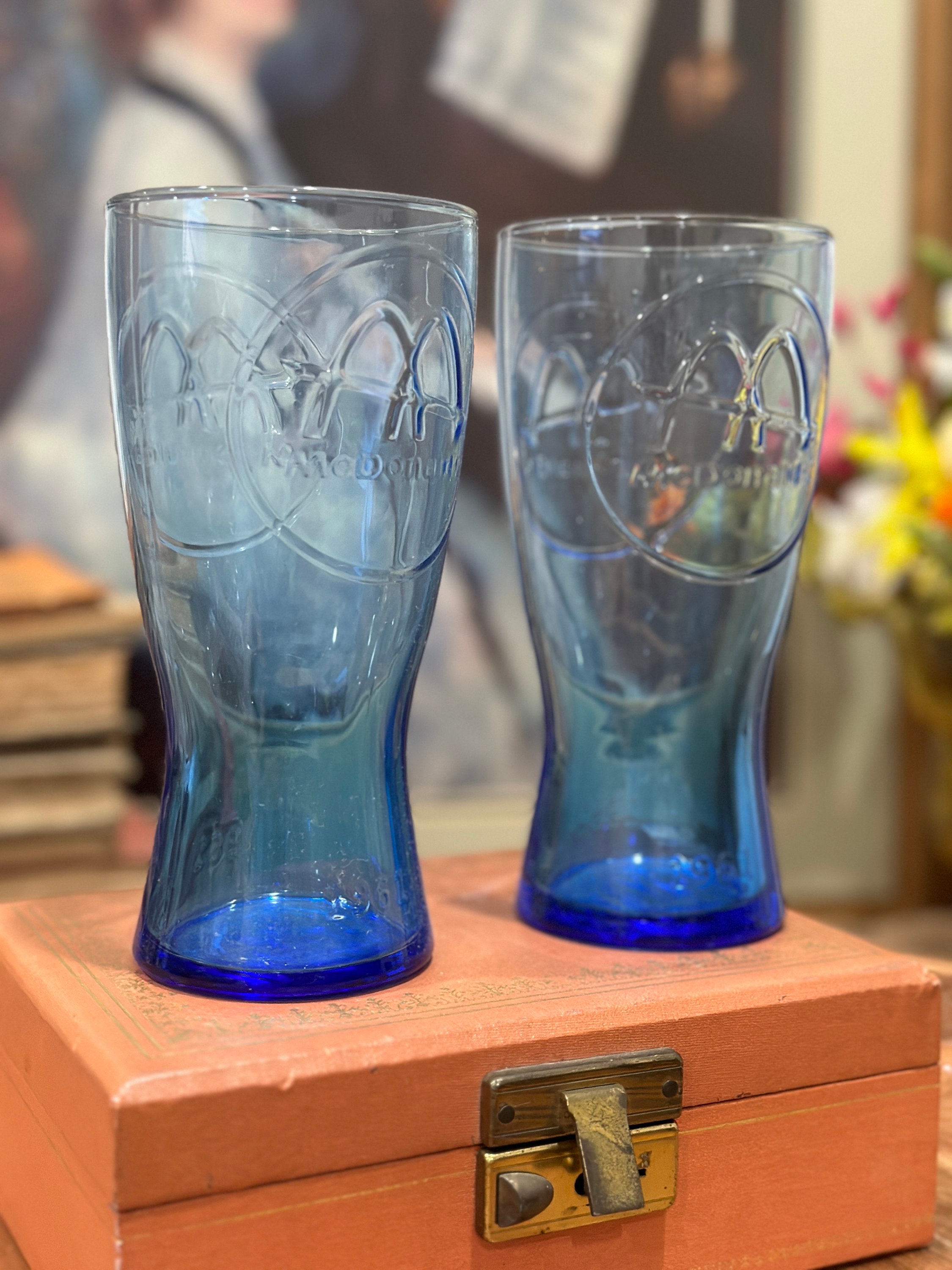 Vtg 1961 Blue Mcdonalds Style Coke Pepsi Glass Cup Collectors Glassware ...