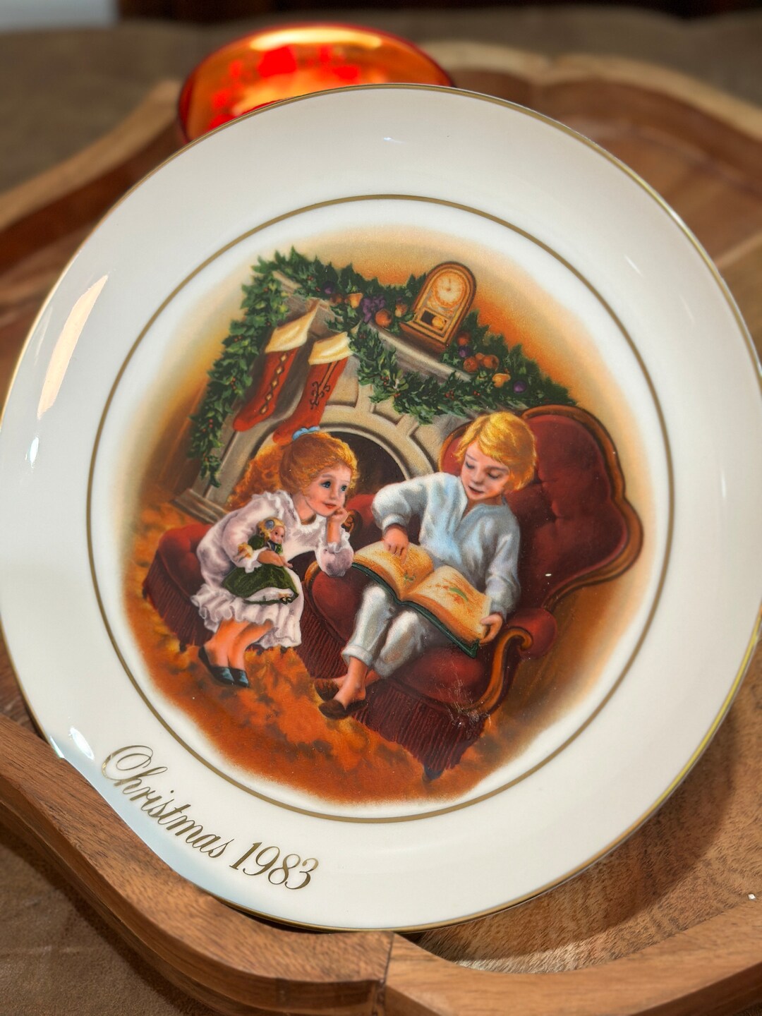 Vintage Avon Christmas Memories Porcelain Plate, Enjoying the Night ...
