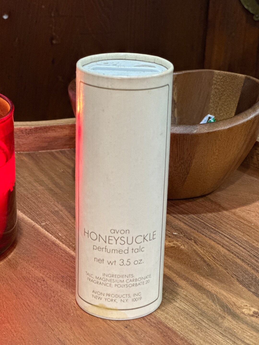 Vintage Avon HONEYSUCKLE Perfume Talc body Powder 3.5 Oz Net Wt, FULL ...