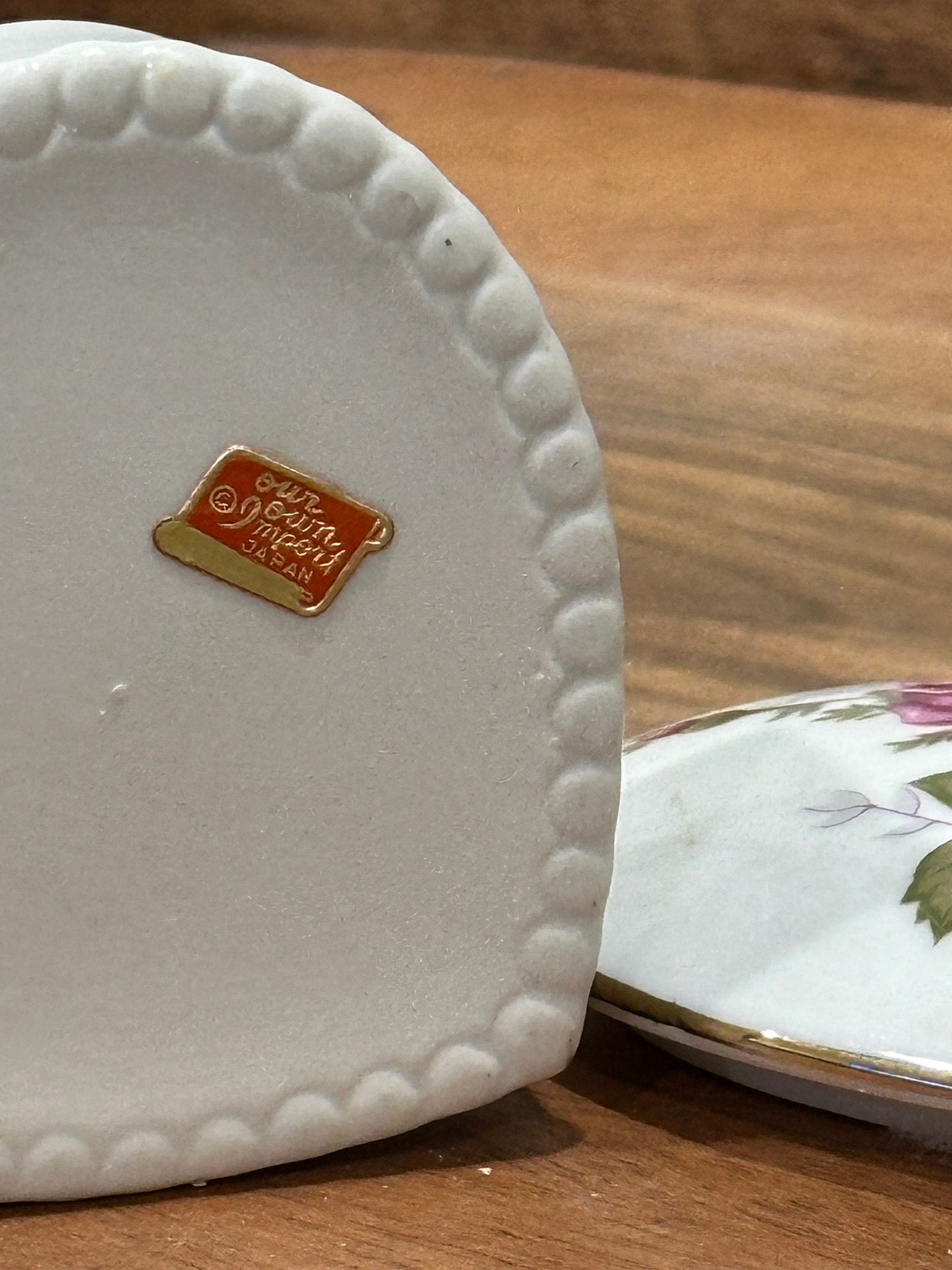 Vintage Moss Rose Trinket Box - Etsy