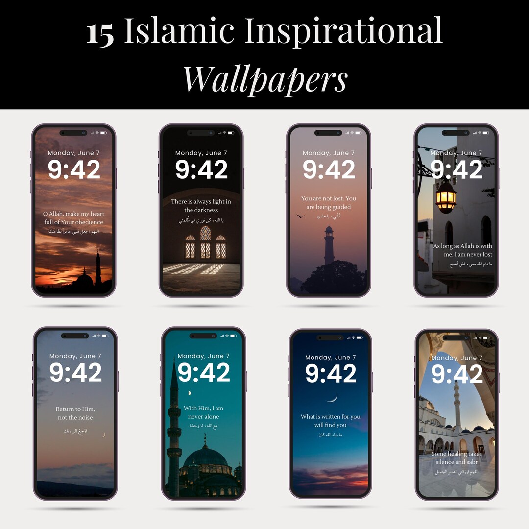 Minimalist Islamic Phone Wallpapers: Arabic Lock Screens With Spiritual ...