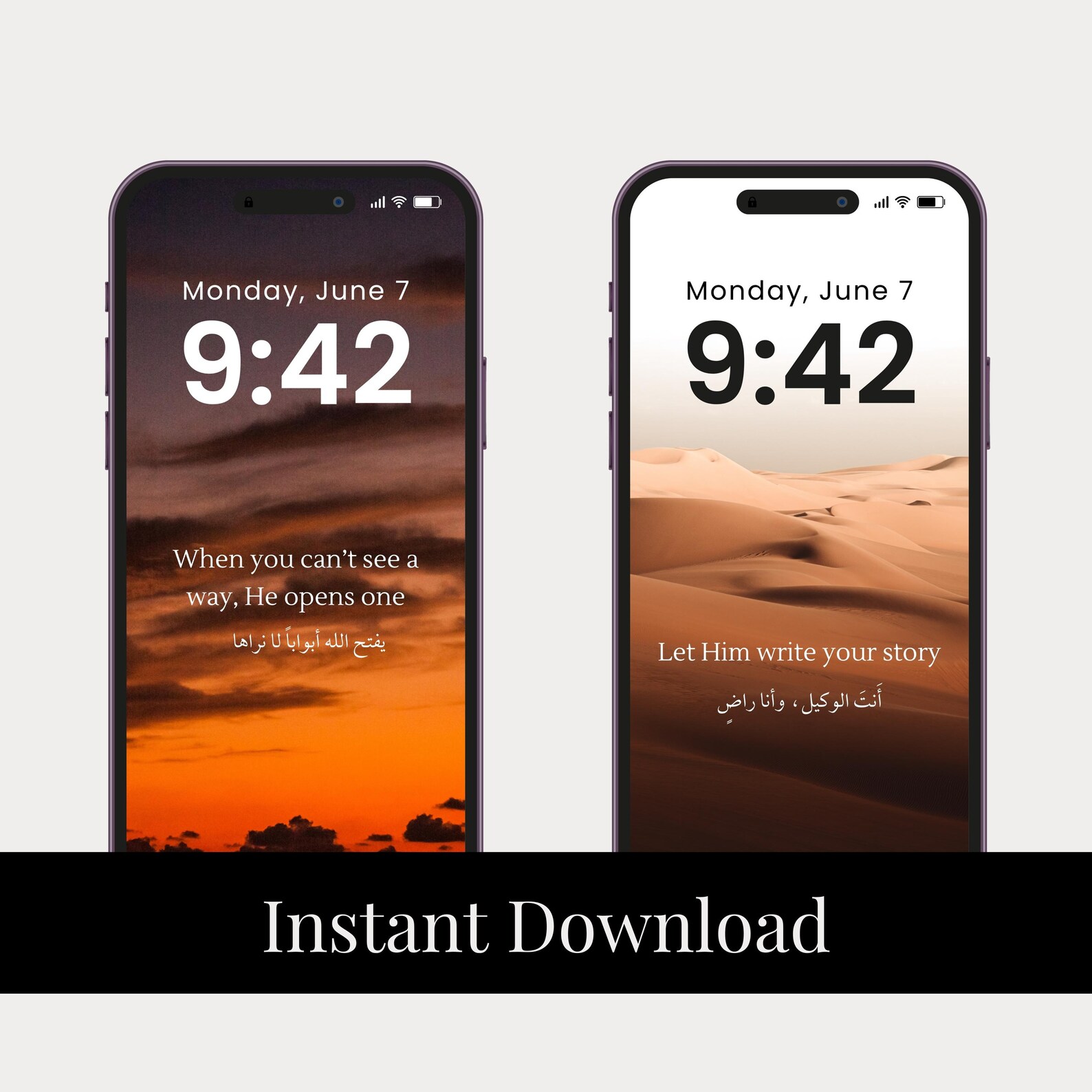 Minimalist Islamic Phone Wallpapers: Arabic Lock Screens With Spiritual ...