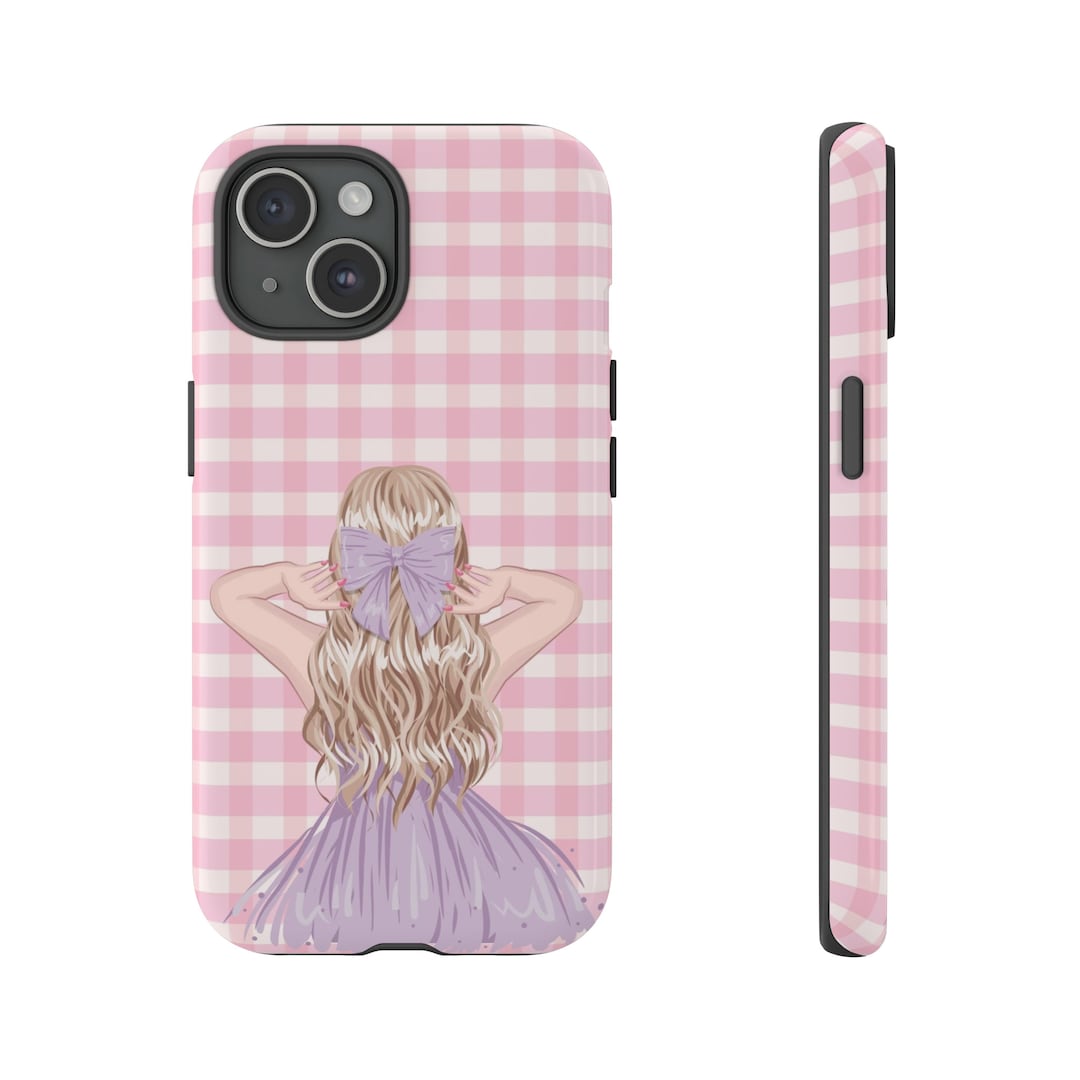 Coquette Phone Case Coquette Girl With Purple Bow and Dress, Purple ...